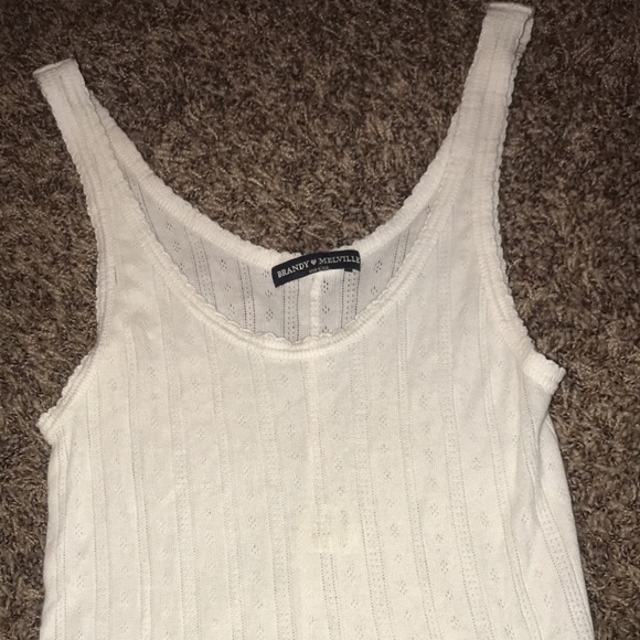 Brandy Melville | Tops | Brandy White Detailed Tank | Poshmark